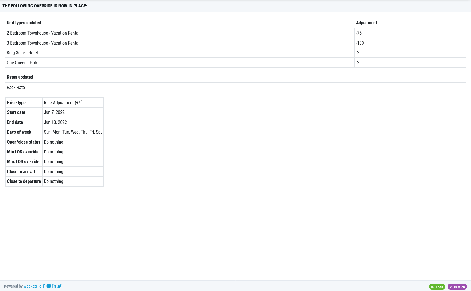 Group Folio, Bulk Overrides, and Rate Edit Form Updates • WebRezPro